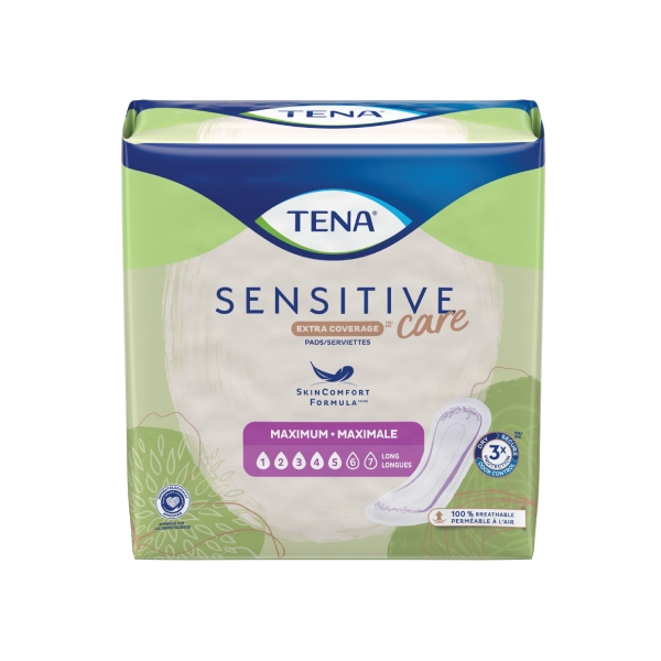 Tena Sensitive Care Maximum Long Pads | Sofia & Grace